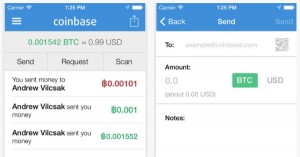 Coinbase : Application iOS portefeuille Bitcoins (Apple App Store) - Achat Bitcoin